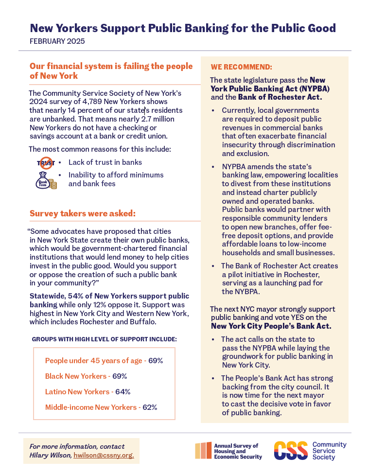 New Yorkers Support Public Banking for the Public Good | Community ...